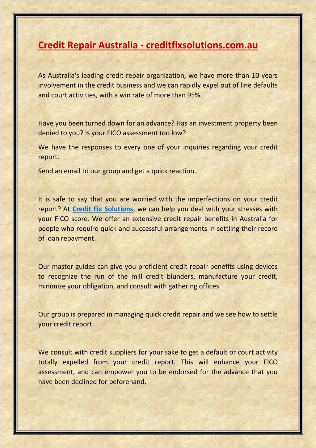 PPT - creditfixsolutions - credit repair australia PowerPoint ...