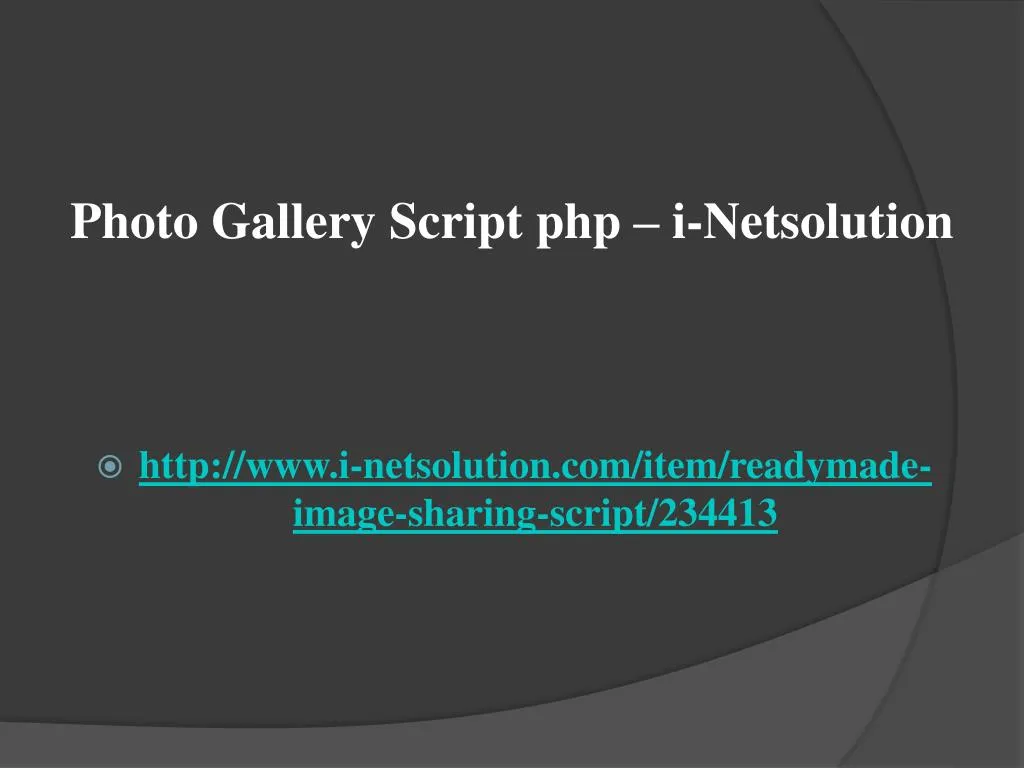 Photo gallery php script | vienijohn