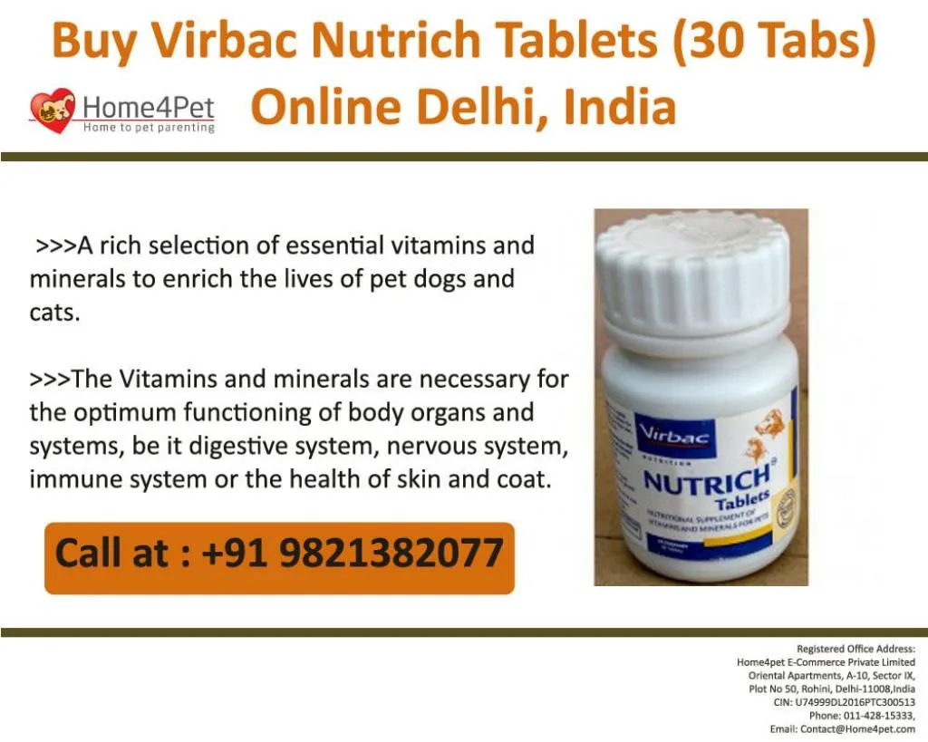PPT - Buy Virbac Nutrich Tablets (30 Tabs) Online, Delhi, India ...