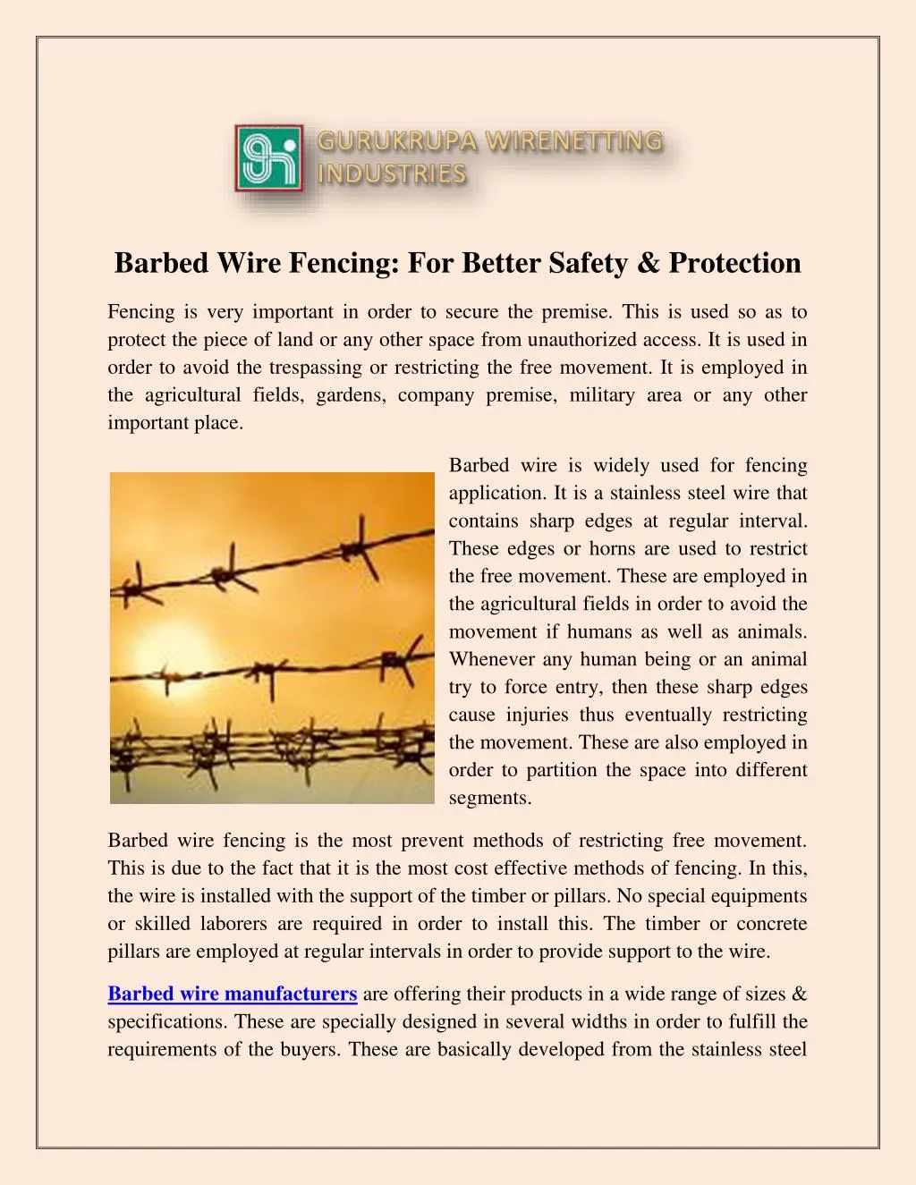 PPT - Barbed Wire Mesh Manufacturers, Wire Mesh Suppliers India ...