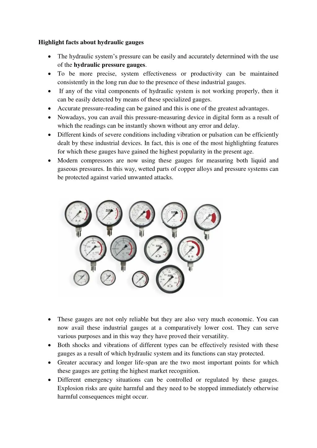 PPT - How hydraulic pressure gauges are useful for industrial ...