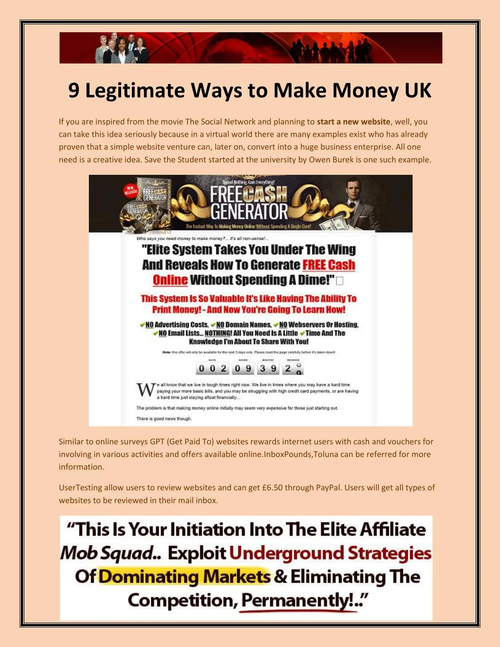 PPT - 9 Legitimate Ways to Make Money UK PowerPoint Presentation, free ...