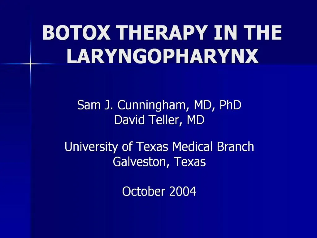 PPT - BOTOX THERAPY IN THE LARYNGOPHARYNX PowerPoint Presentation, free ...