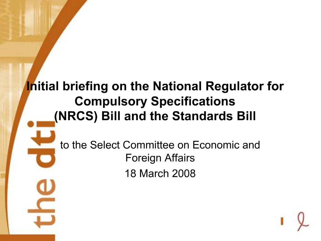 PPT - Initial briefing on the National Regulator for Compulsory ...