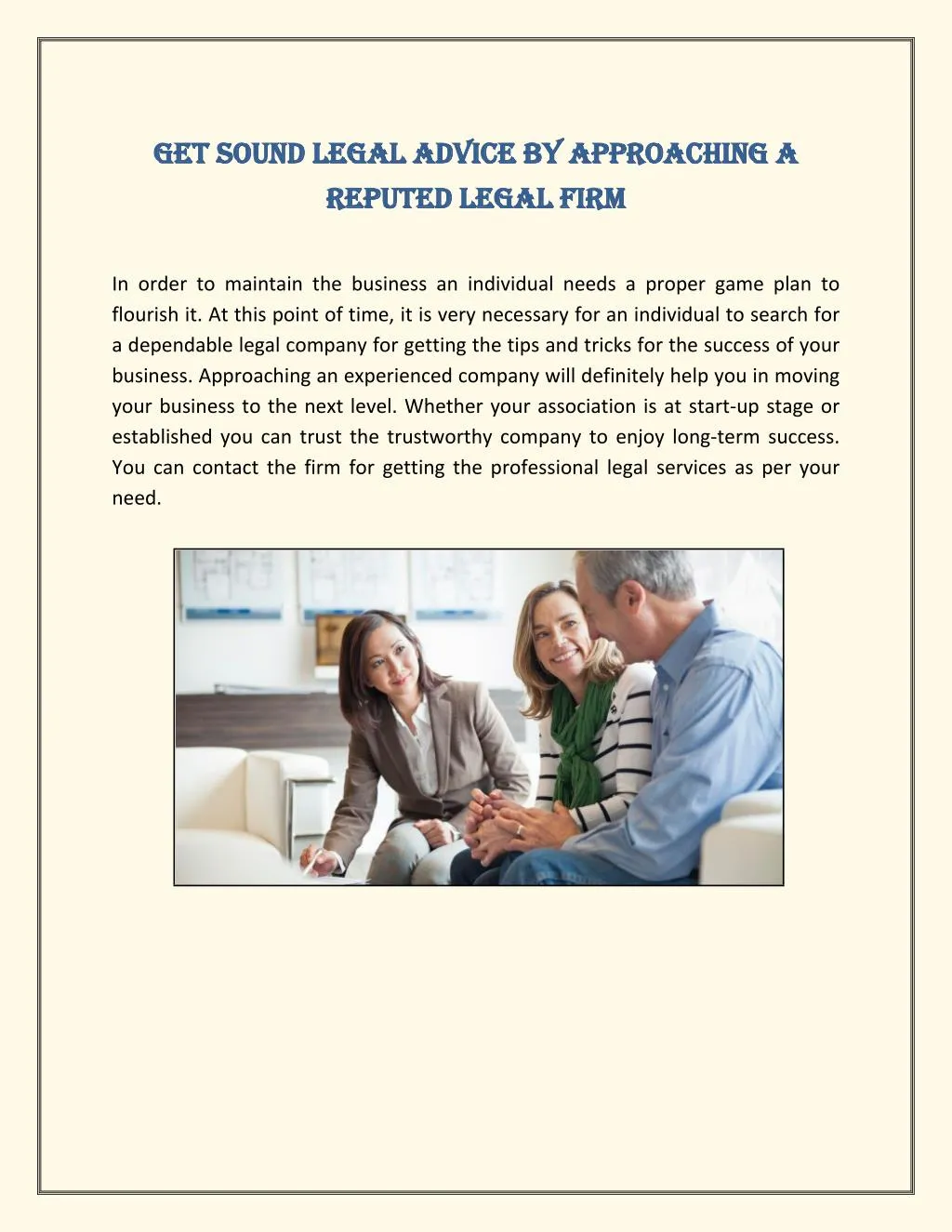 PPT - Get Sound Legal Advice By Approaching A Reputed Legal Firm ...