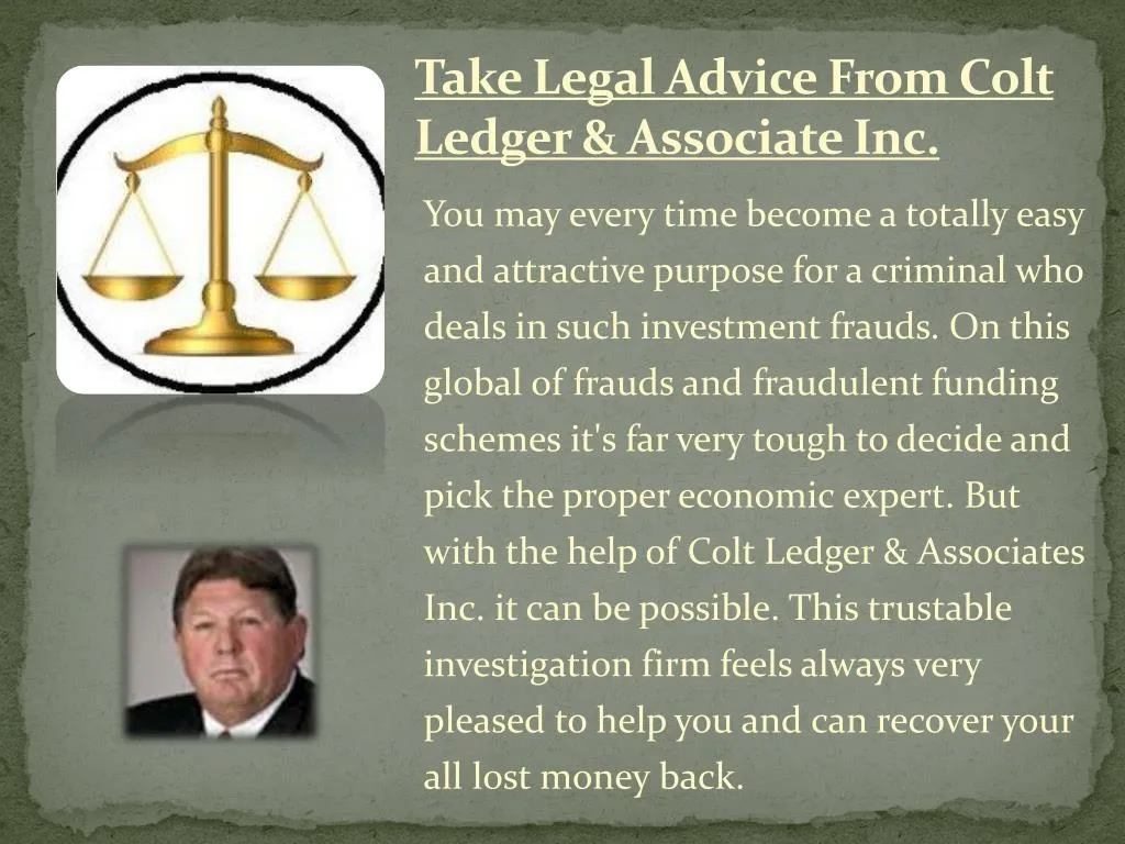 PPT - Deceptive agencies cannot escape their hands from Colt Ledger PowerPoint Presentation - ID ...