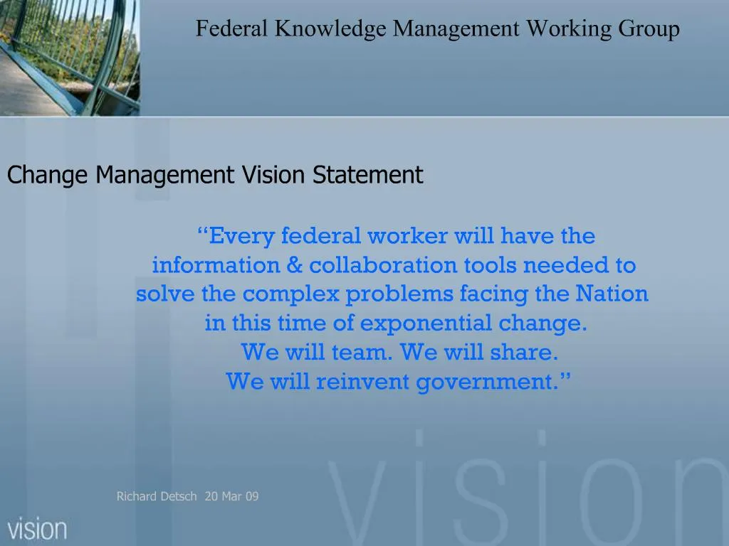PPT - Change Management Vision Statement PowerPoint Presentation, free ...