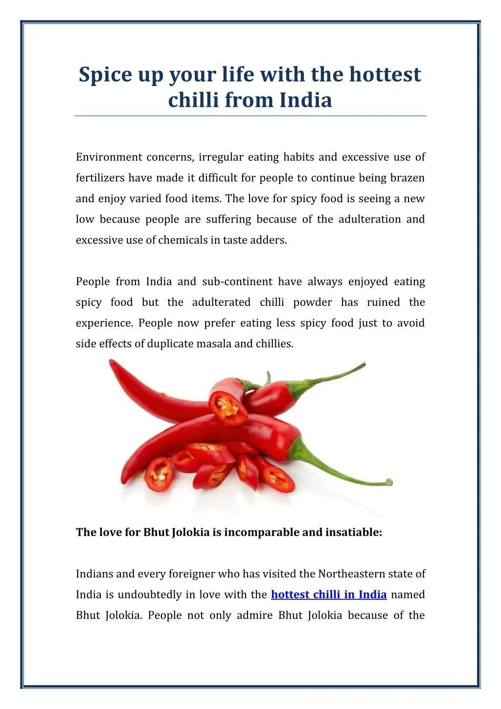 PPT - Things You Should Know About Hottest Chilli in India PowerPoint ...