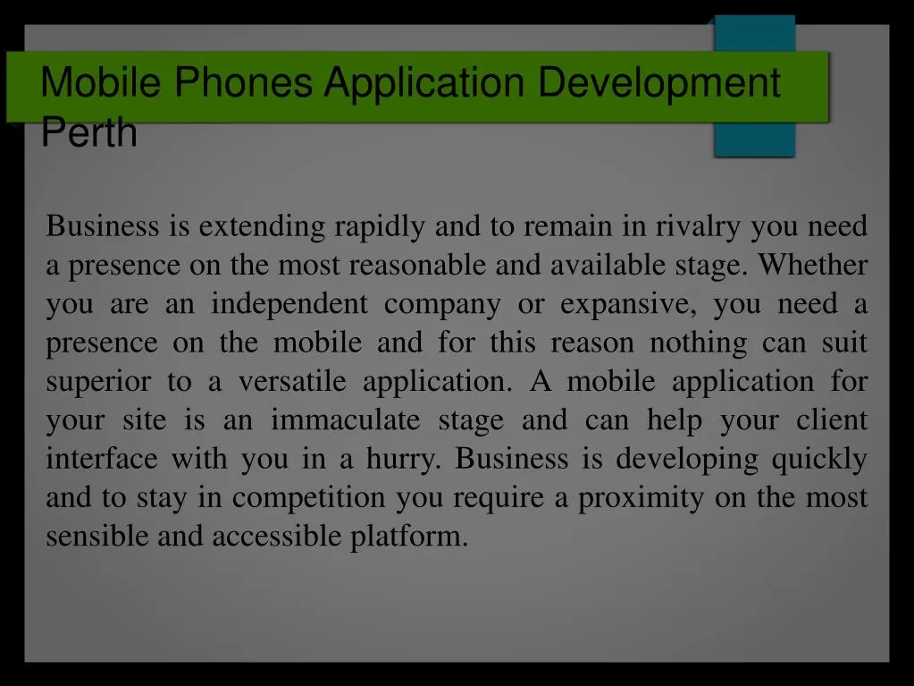 PPT - Mobile Phones Application Development Perth PowerPoint ...