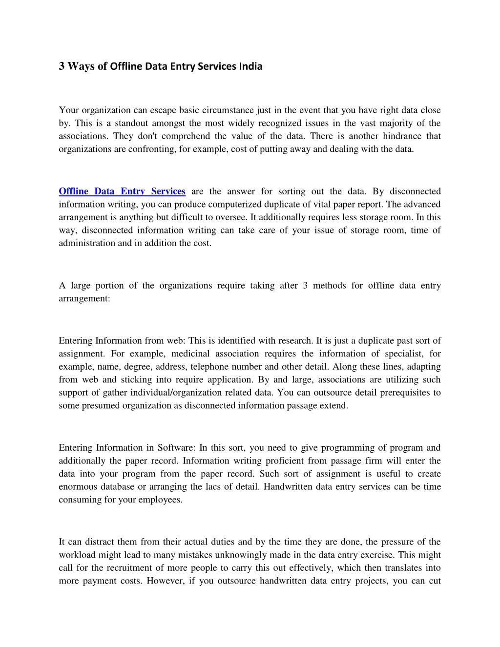 PPT - 3 Ways of Offline Data Entry Services India PowerPoint Presentation - ID:7487317