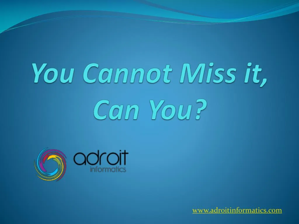 PPT - You Cannot Miss it, Can You PowerPoint Presentation, free ...