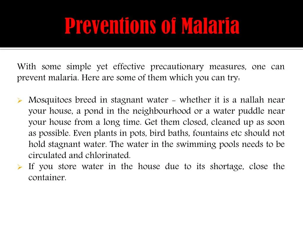 PPT - Malaria: Causes, symptoms, complications, treatment and ...