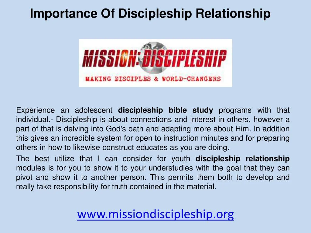 PPT - Importance of discipleship relationship PowerPoint Presentation ...
