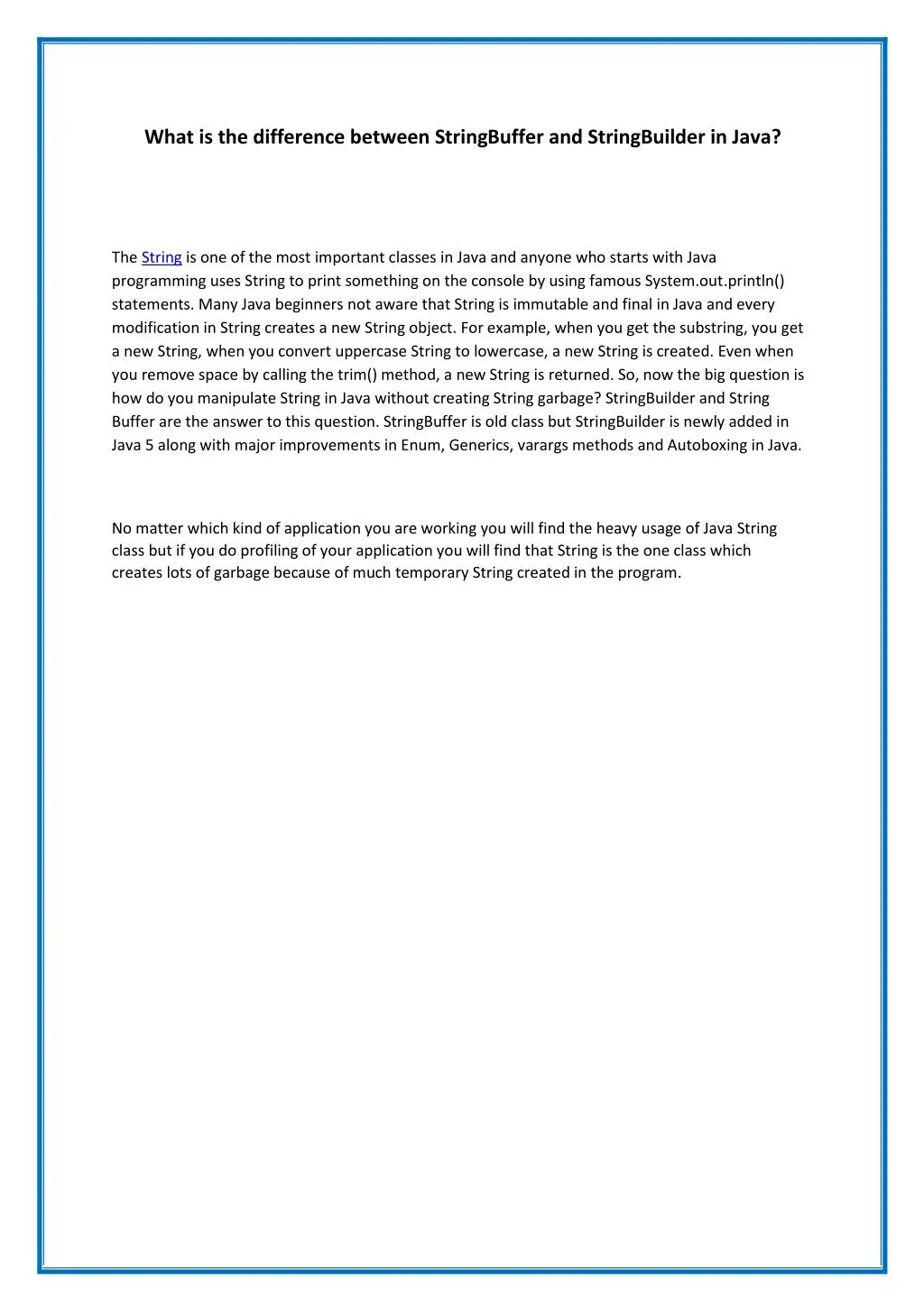 PPT - What is the difference between StringBuffer and StringBuilder in ... PPT - What is the difference between StringBuffer and StringBuilder in ...