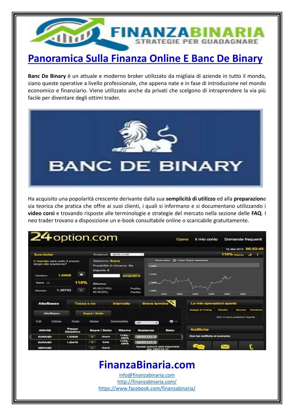 PPT - Panoramica Sulla Finanza Online E Banc De Binary PowerPoint Presentation - ID:7494355
