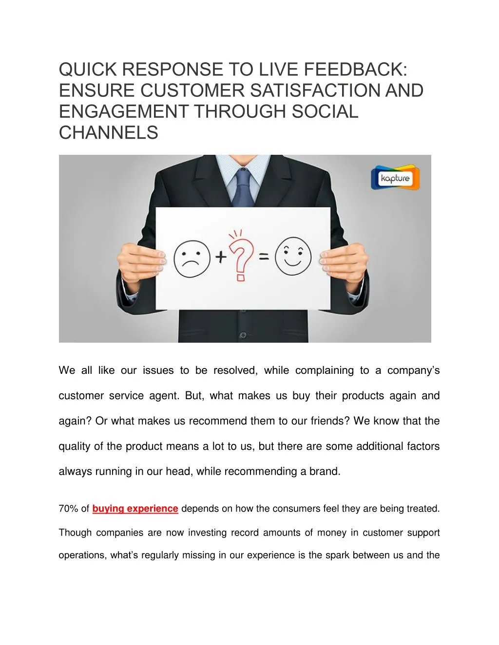 PPT - Quick Response to Live Feedback: Ensure Customer Satisfaction and ...