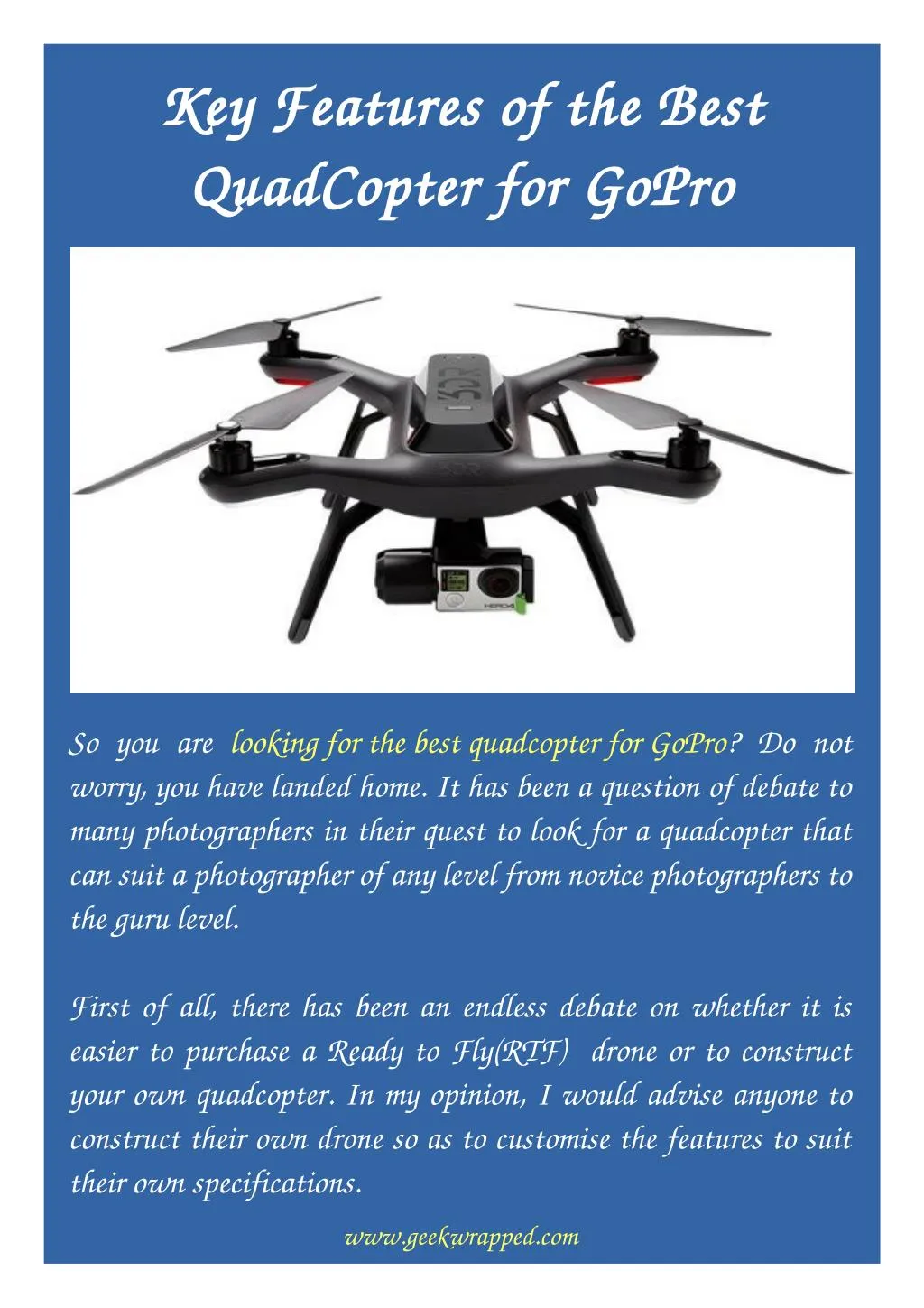 PPT - Key Features of the Best QuadCopter for GoPro PowerPoint ... PPT - Key Features of the Best QuadCopter for GoPro PowerPoint ...