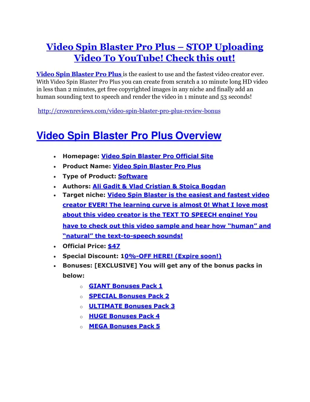 PPT - Video Spin Blaster Pro Review and GIANT $12700 Bonus-80% Discount ...