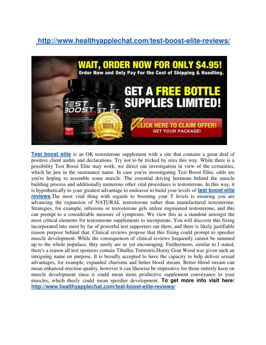 PPT - http://www.healthyapplechat.com/test-boost-elite-reviews ...