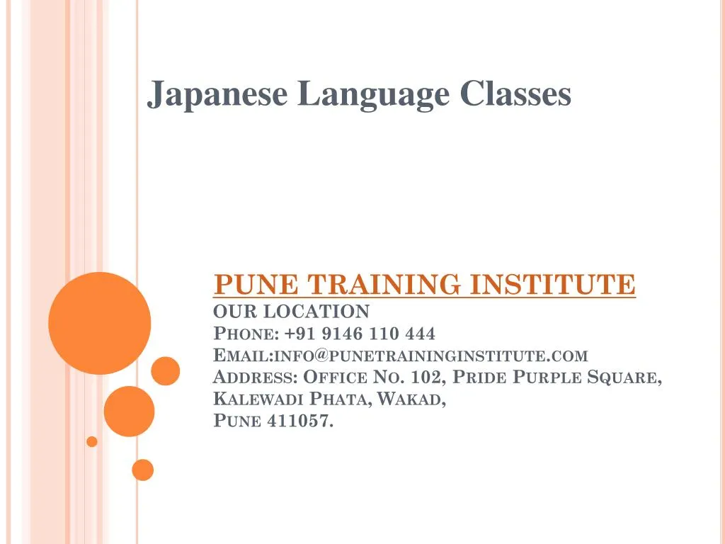 PPT - Japanese Language Classes - institutes in Pune | Pune Training ...