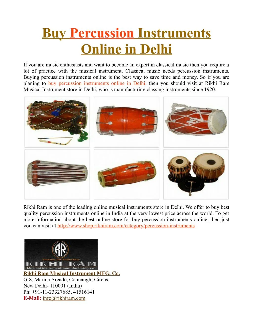 PPT - Buy Percussion Instruments Online in Delhi PowerPoint ...