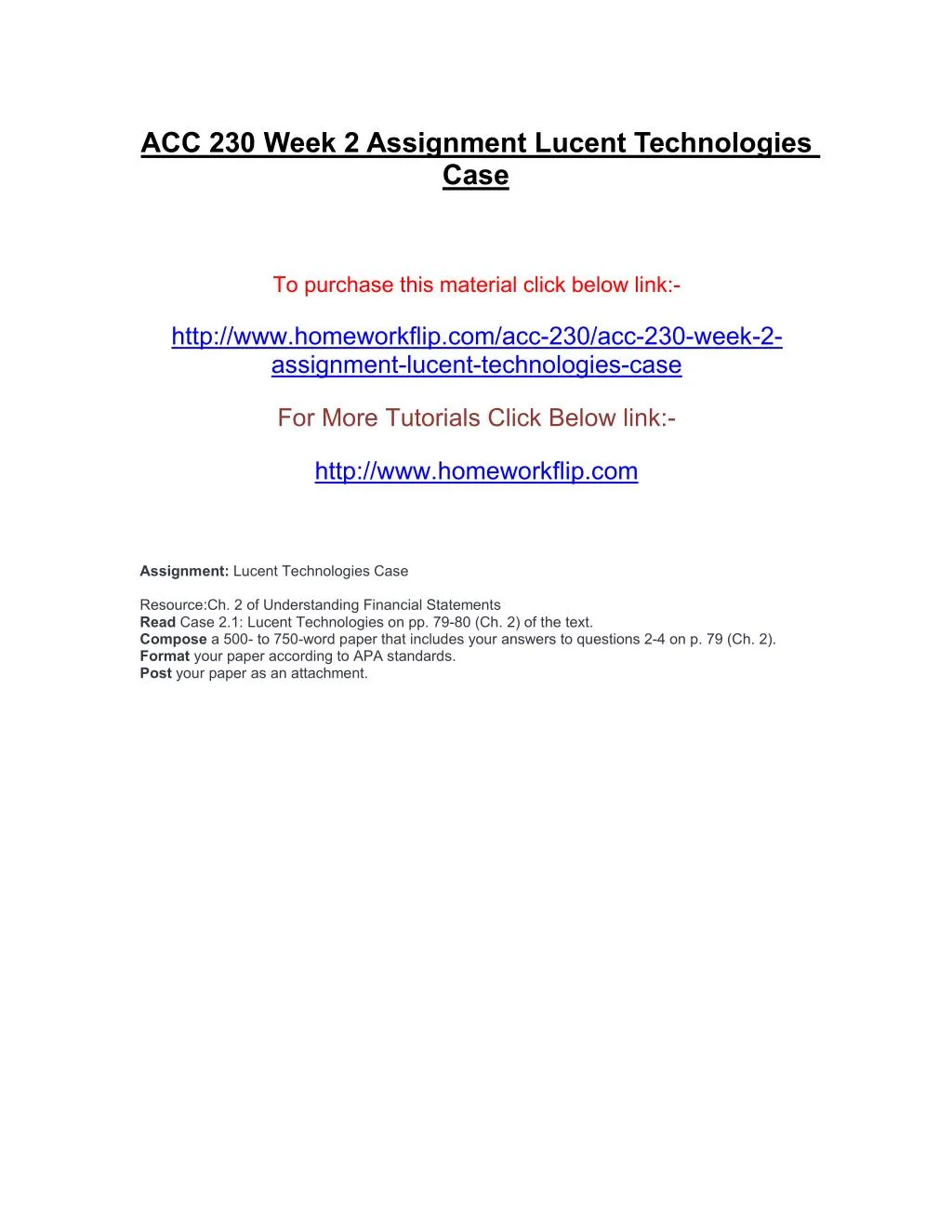 PPT - ACC 230 Week 2 Assignment Lucent Technologies Case PowerPoint Presentation - ID:7508693