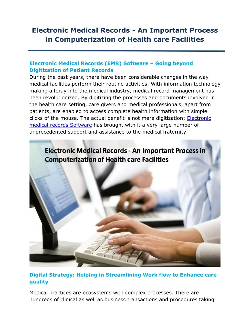 PPT - Electronic Medical Records - An Important Process in ...