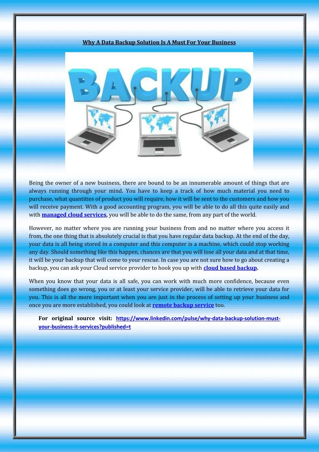 PPT - Why A Data Backup Solution Is A Must For Your Business PowerPoint ...