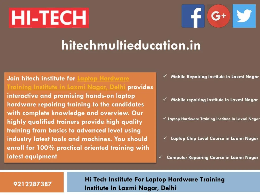 PPT - Hi Tech Training Institute For Mobile Repairing Course in Laxmi ...