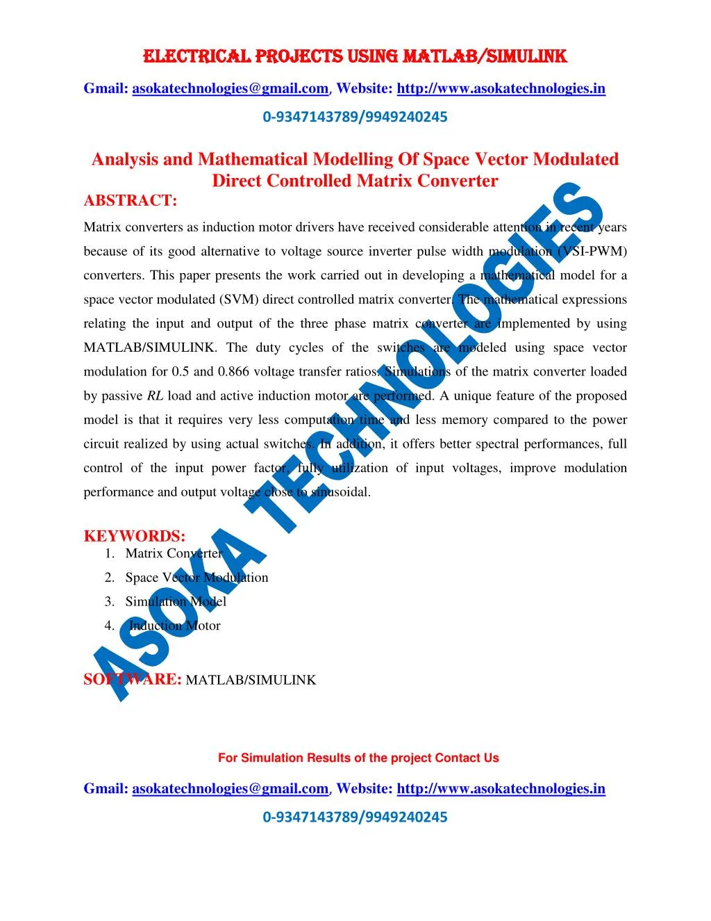 Ppt Analysis And Mathematical Modelling Of Space Vector Modulated Direct Controlled Matrix