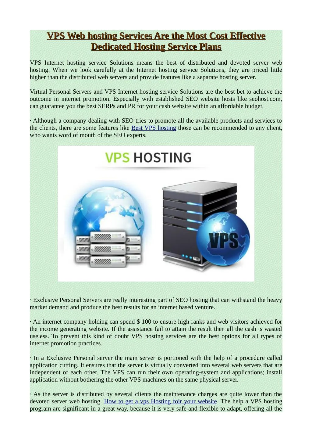 PPT - VPS Web hosting Services Are the Most Cost Effective Dedicated ...