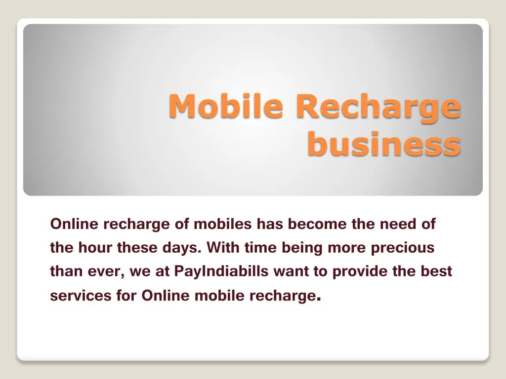 PPT - Mobile Recharge business PowerPoint Presentation, free download ...