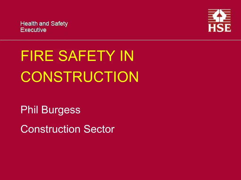 PPT - FIRE SAFETY IN CONSTRUCTION PowerPoint Presentation, free ...