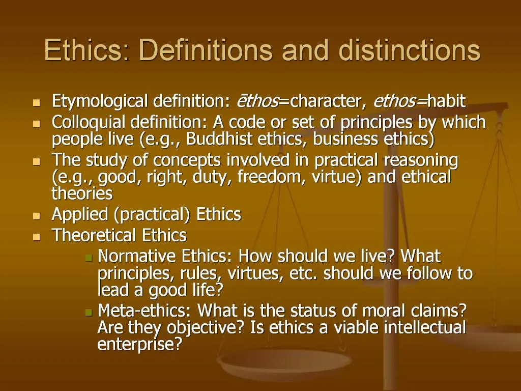 PPT - Ethics: Definitions and distinctions PowerPoint Presentation ...