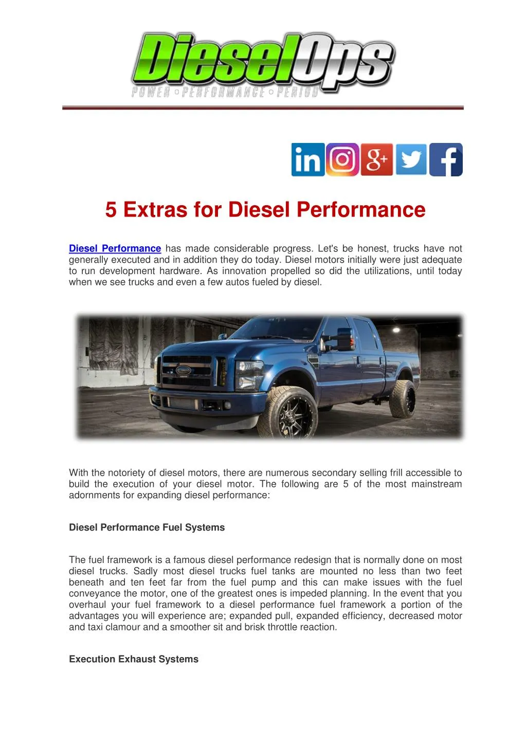 PPT - 5 Extras for Diesel Performance PowerPoint Presentation, free ...