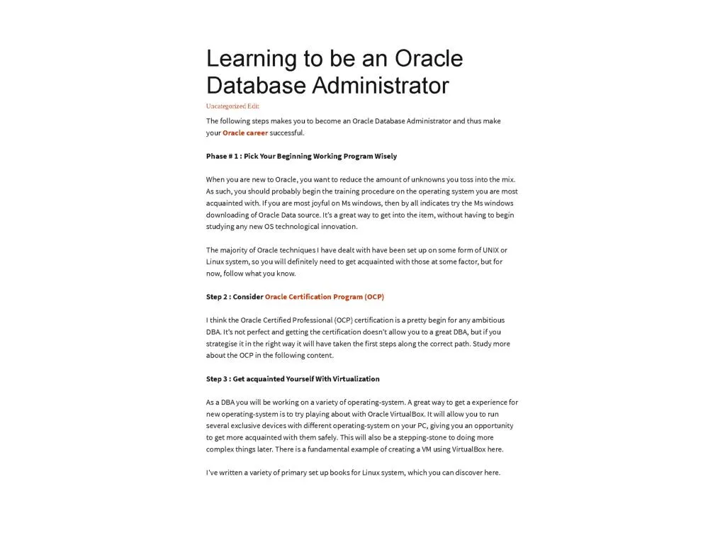 Ppt Learning To Be An Oracle Database Administrator Powerpoint Presentation Id 7529368