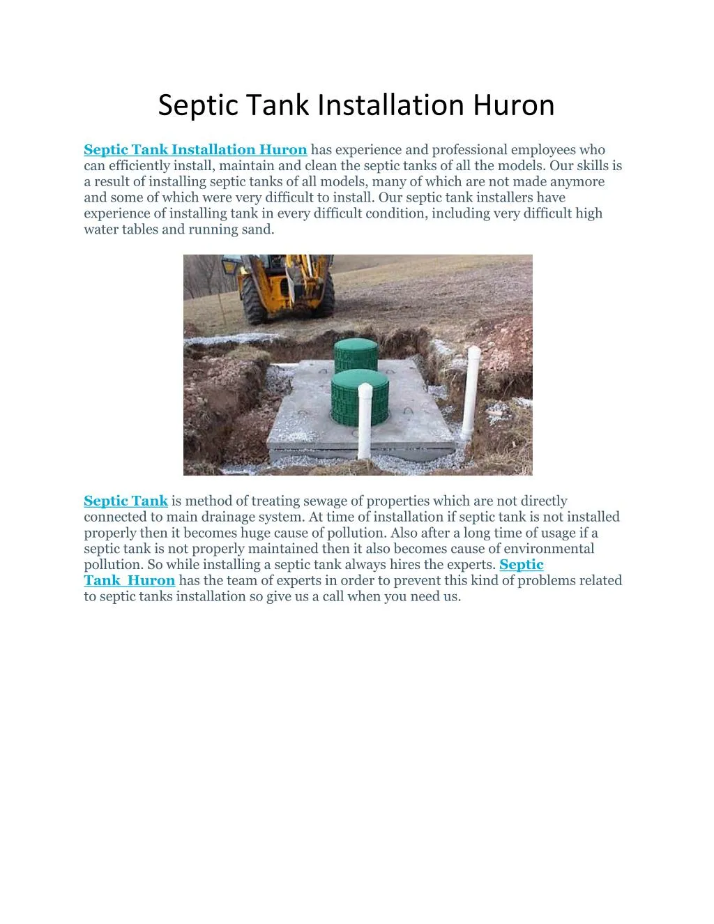PPT - Septic Tank Installation Huron PowerPoint Presentation, free ...