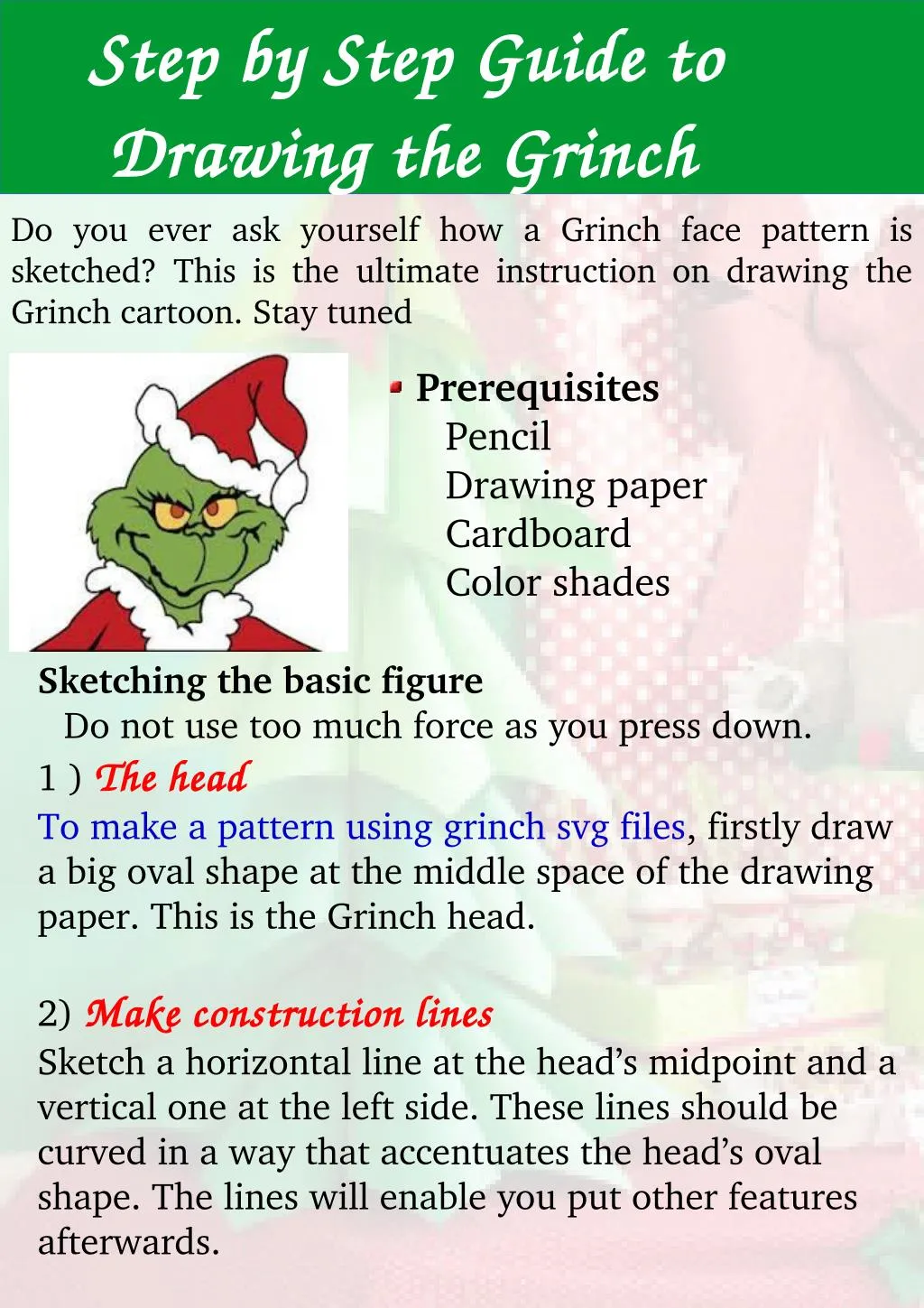 PPT - Step by Step Guide to Drawing the Grinch PowerPoint Presentation ...