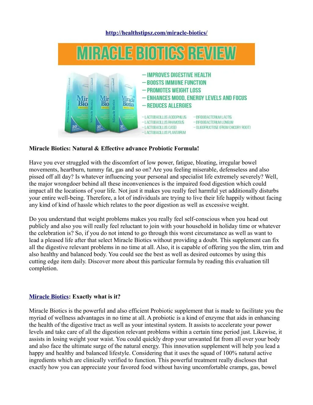 PPT - Miracle Biotics: Natural & Effective advance Probiotic Formula ...
