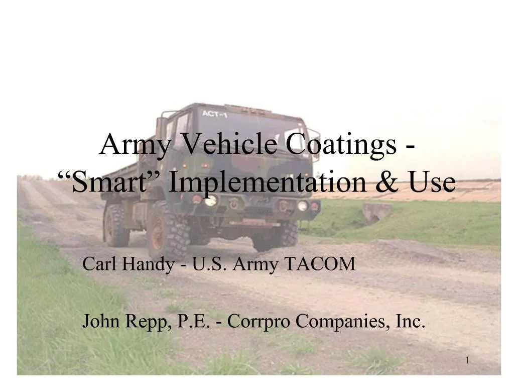 PPT - Army Vehicle Coatings - Smart Implementation Use PowerPoint ...