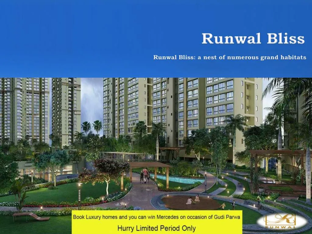 PPT - 1.5,2,3,4,5 BHK Luxury Flats in Kanjurmarg,Mumbai - Runwal Bliss ...