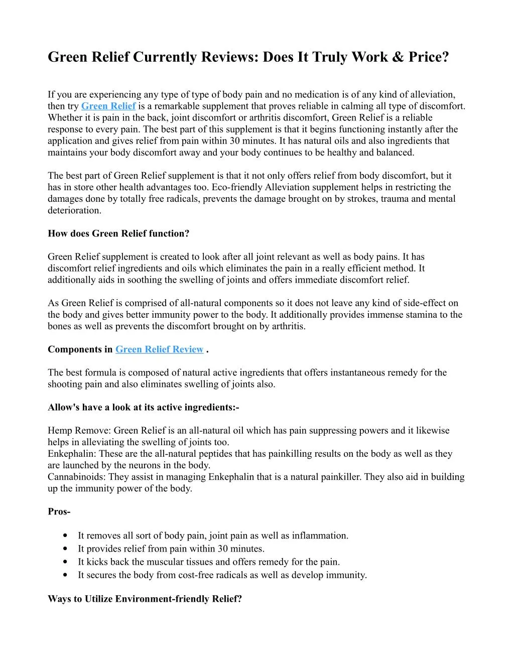 PPT - How Does Green Relief Alleviation Job? PowerPoint Presentation ...
