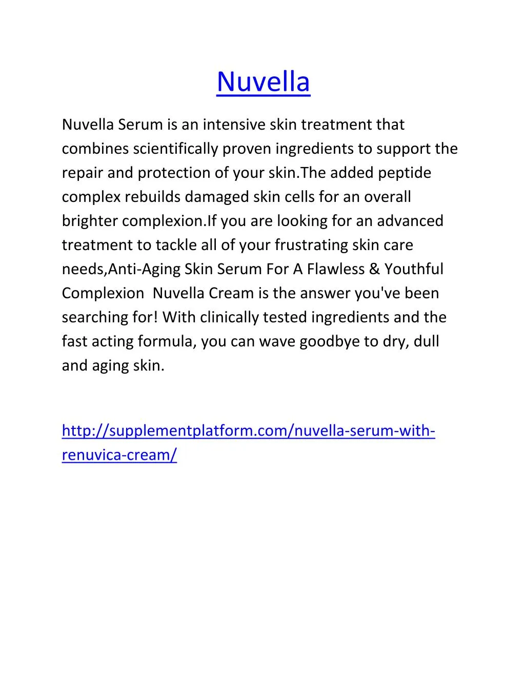 PPT - http://supplementplatform.com/nuvella-serum-with-renuvica-cream ...