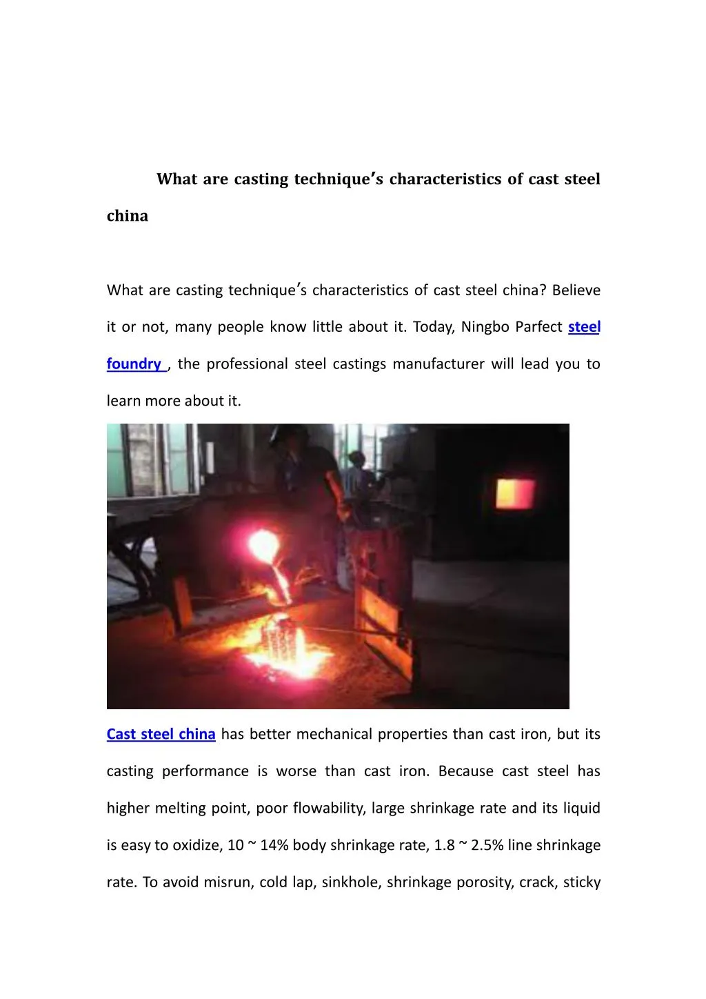PPT - What are casting technique’s characteristics of cast steel china ...