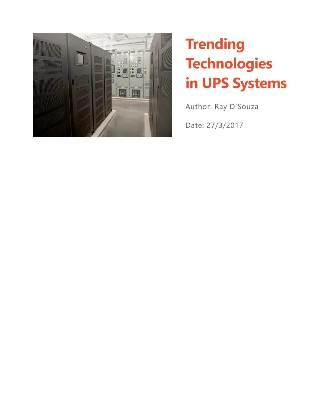 PPT - Trending Technologies In UPS Systems PowerPoint Presentation ...