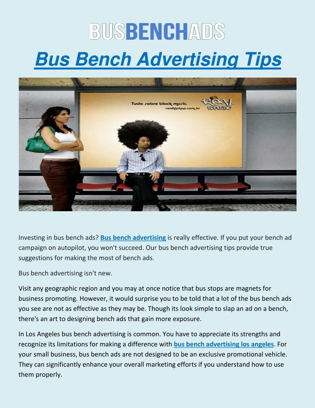 PPT - Bus Bench Advertising Tips PowerPoint Presentation, free download ...
