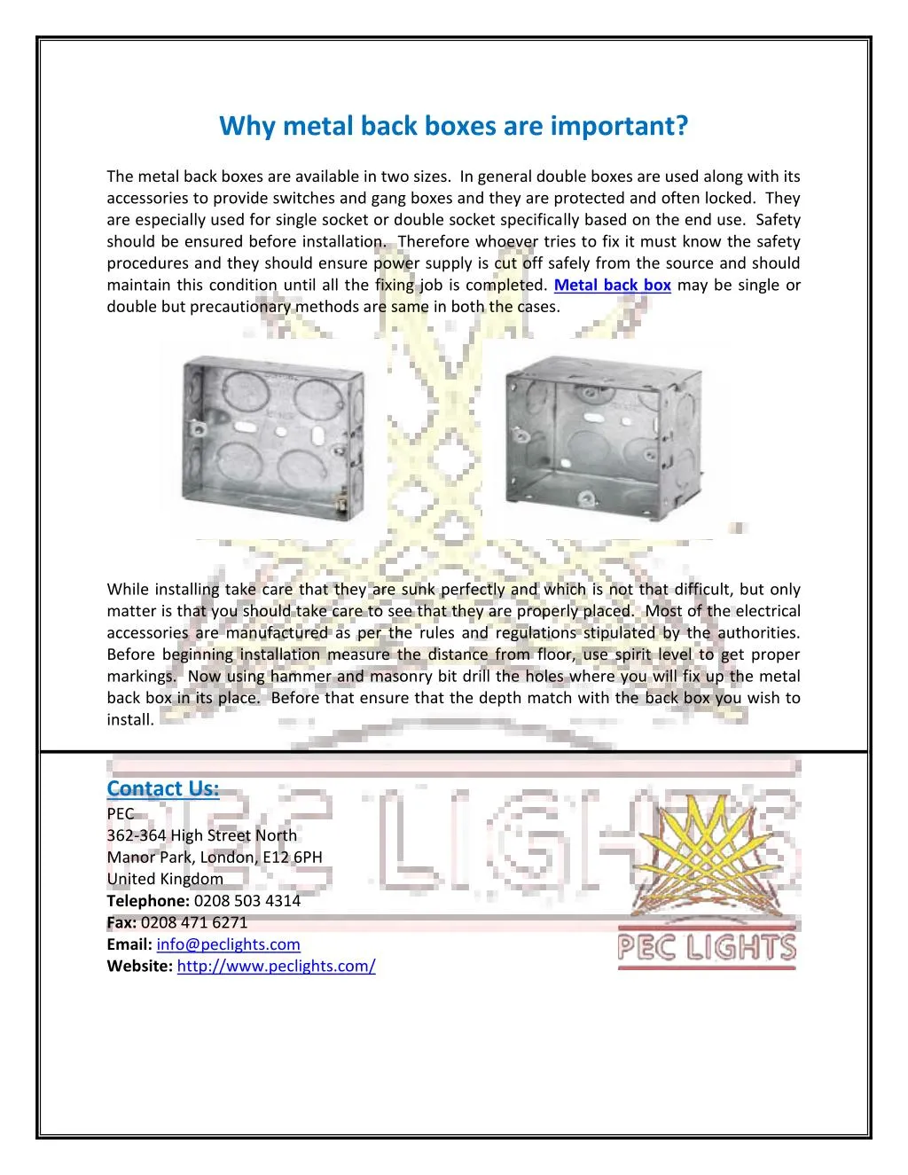 PPT - Why metal back boxes are important? PowerPoint Presentation, free ...