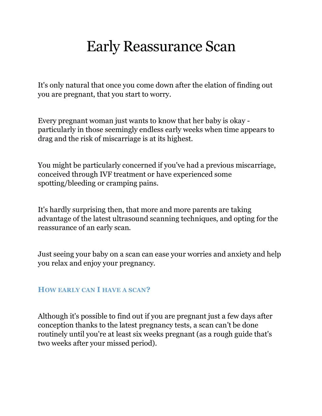 PPT - Early Reassurance Scan PowerPoint Presentation, free download ...