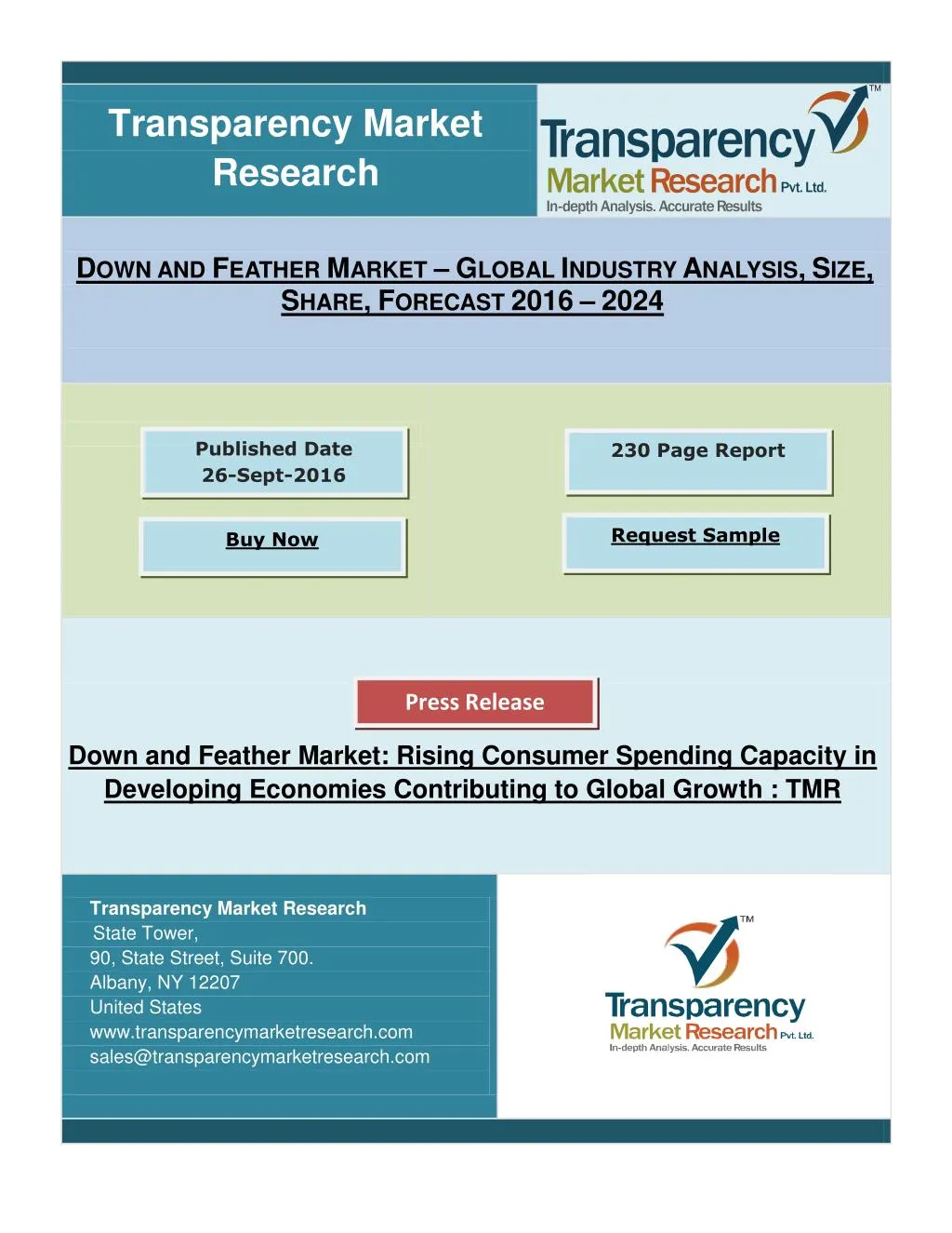 PPT - Down and Feather Market To be worth US$8.7 bn by 2024 | TMR ...