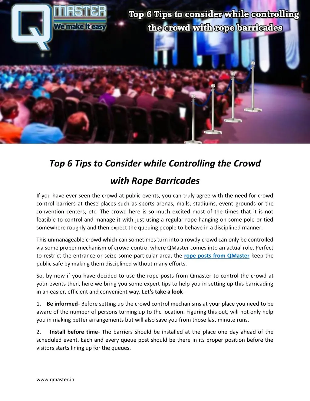PPT - Top 6 Tips to consider while controlling the crowd with rope ...